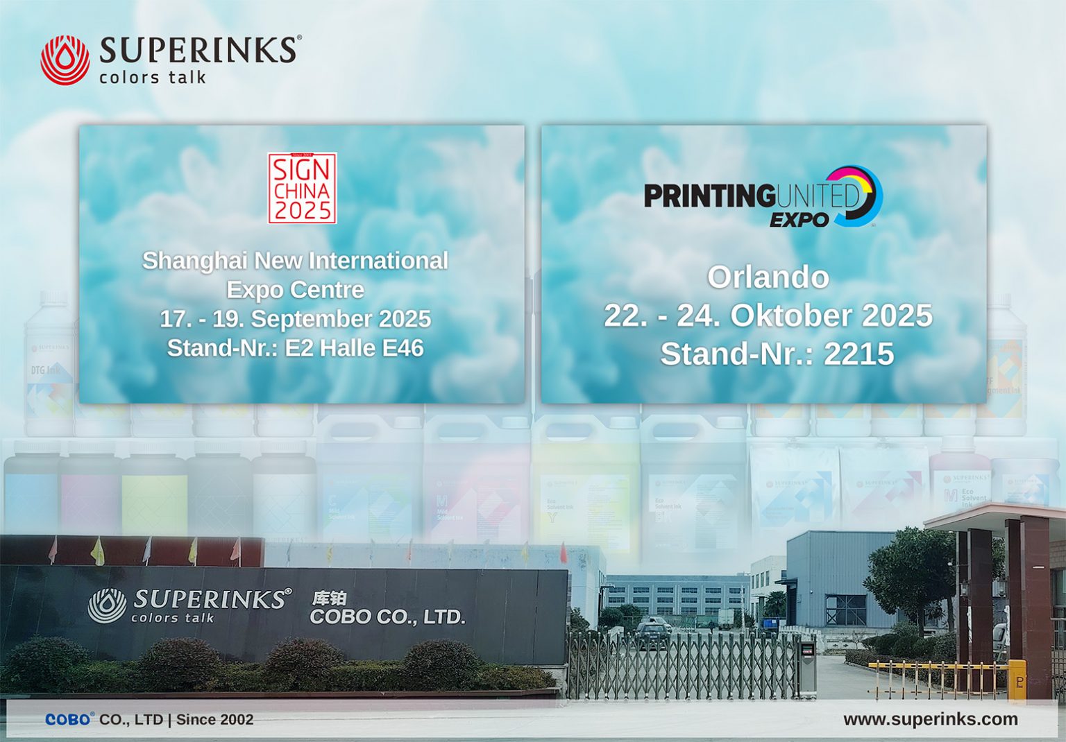 SUPERINKS wird auf der Sign China 2025 und PRINTING United 2025 ...